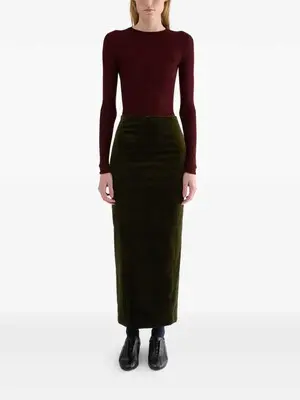 JIL SANDER High-waisted Velvet Maxi Skirt