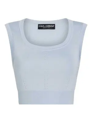 Dolce & Gabbana Silk-blend Top - Blue