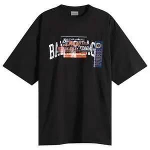 Balenciaga Bumper Stickers T-shirt - Black
