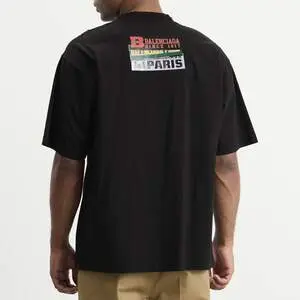 Balenciaga Bumper Stickers T-shirt - Black