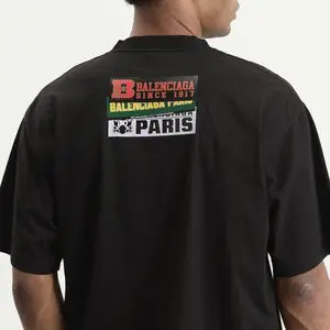Balenciaga Bumper Stickers T-shirt - Black