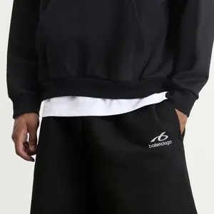 Balenciaga Logo Cotton Sweat Shorts