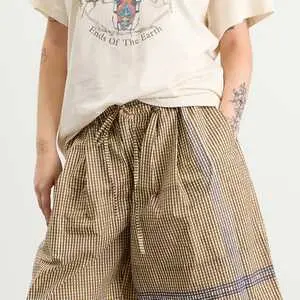 STORY MFG. Lark Hand-printed Gingham Shorts