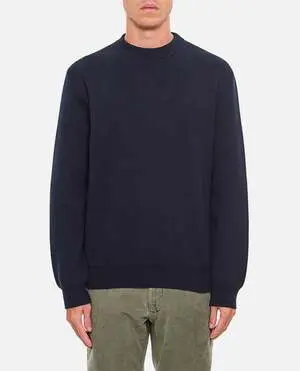 GOLDEN GOOSE Golden Goose Crew-Neck Sweatshirt With Applied Patch Detail Blu