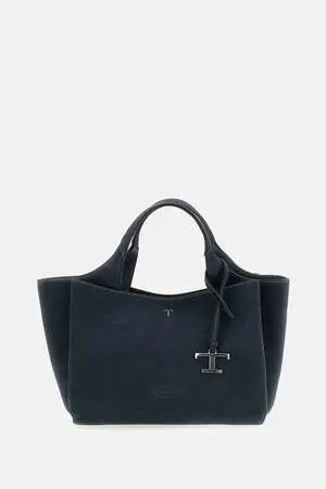 TOD'S Apa Bag, Mini Suede, With Two Handles - Blue