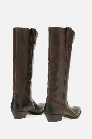 GOLDEN GOOSE Wish Star Texan Boots In Leather