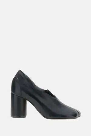 MAISON MARGIELA MM6 Maison Margiela Black Nappa Leather Court Shoes