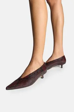AeydĒ Clara Snake-print Décollet