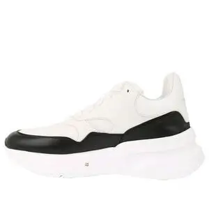 Alexander McQueen Oversized Runner In Nappa Calf Leather 'white Black - Optic White/black