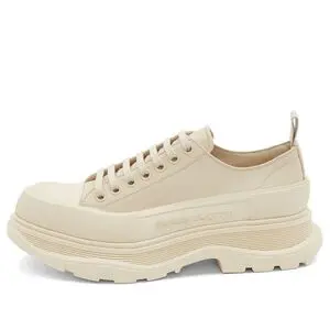 Alexander McQueen Tread Slick Low Lace Up Sneakers - Beige/white