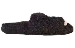 Balenciaga Furry Slides - Black