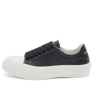 Alexander McQueen Alexander McQueen Leather Deck Plimsoll Navy Blue