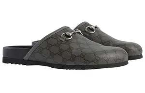 Gucci Gg Supreme Mule With Horsebit 'grey Black