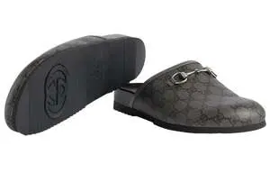 Gucci Gg Supreme Mule With Horsebit 'grey Black