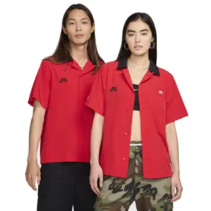 Nike Short-sleeve Button-up Bowler Shirt 'team Japan - Red