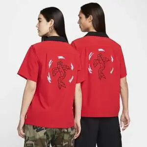 Nike Short-sleeve Button-up Bowler Shirt 'team Japan - Red