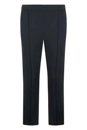 Elisabetta Franchi Stretch Crop Pants With High-waist Slim Straight Fit - Black