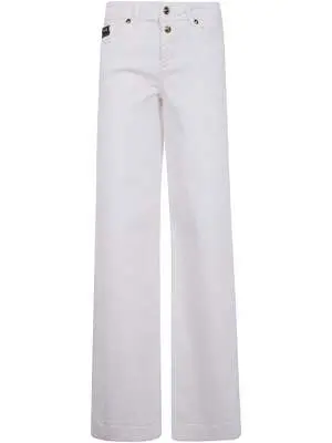 Versace Wide Leg Stretch Cotton Blend Pants