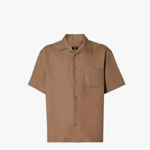 Fendi Solid Linen Shirt - Gianduia