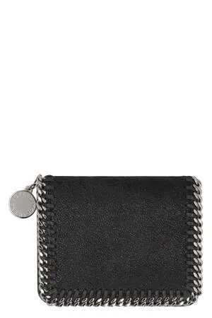 Stella McCartney Falabella Mini Bi-fold Wallet With Snap Coin Purse - Black