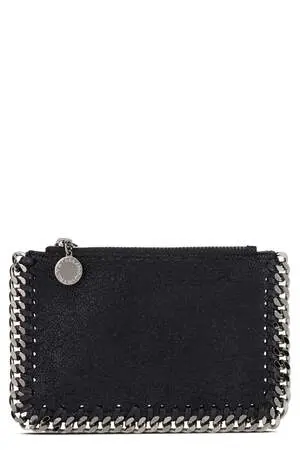 Stella McCartney Minimalist Zip Cardholder With Contrasting Edge Stitching - Black