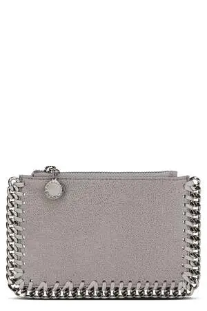 Stella McCartney Stella Mccartney Falabella Cardholder With Zip Closure, 14 Cm X 9 Cm Grey