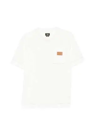 Fendi S Regular-fit T-shirt With Decorative Stitching Detail - Cloud