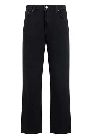 7 For All Mankind Straight-cut Cotton Denim Jeans - Black