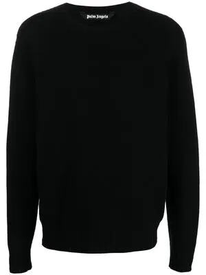 Palm Angels Wool Blend Sweater With Logo Embroidery