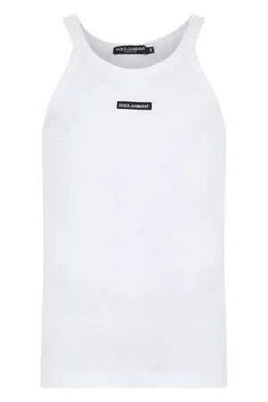 Dolce & Gabbana Logo Ribbed Mini Tank Top