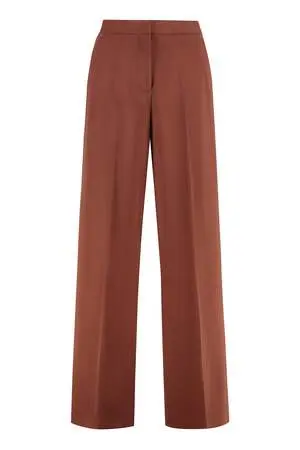 Pinko Textured High-waist Wide-leg Trousers