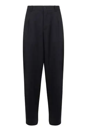 Giorgio Armani S Virgin Wool Trousers - Blue