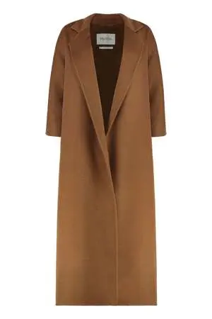 Max Mara Long Lapel Jacket In Camel Wool - Brown