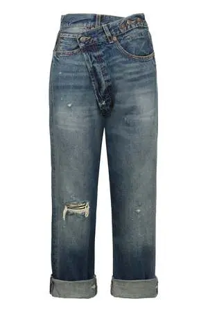 R13 Crossover Distressed Skinny Jeans