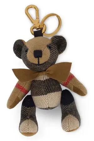 Burberry Teddy Bear Keychain In Cashmere With Elegant Bow