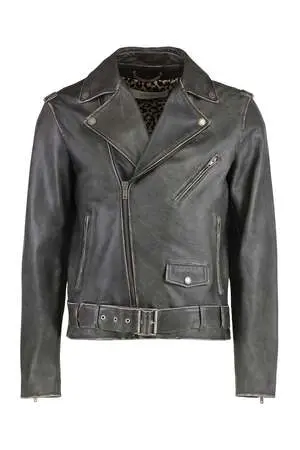 GOLDEN GOOSE Distressed Leather Biker Jacket