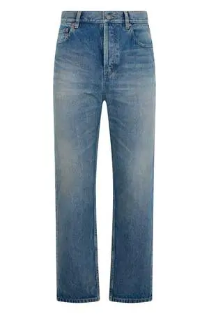 Saint Laurent Cropped Straight-cut Cotton Jeans For - Denim