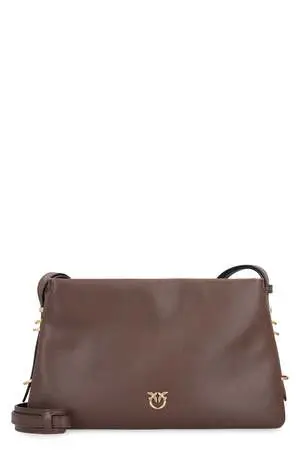 Pinko One Two Three Calf Leather Mini Crossbody Handbag - Brown