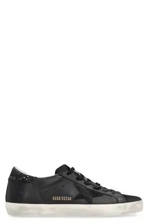 GOLDEN GOOSE Suede Trim Star Patch Glitter Heel Low-top Sneakers