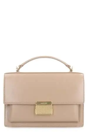 GOLDEN GOOSE Venezia Mini Leather Crossbody Handbag, 22 Cm - Beige