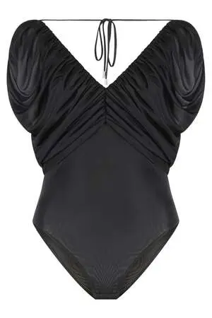 Pinko Gathered Bodysuit With Lace-up Detail