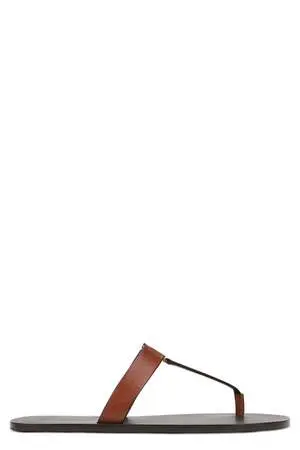 Saint Laurent Smooth Leather Minimalist Thong Sandal