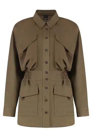 Pinko Viscose-linen Overshirt With Adjustable Drawstring Waist