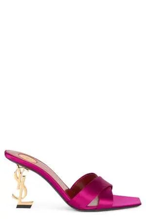 Saint Laurent Opyum Satin Flat Stiletto Sandals