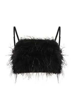 Pinko Feather-detail Back Zip Top
