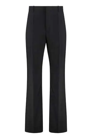 Bottega Veneta Wool Flared Trousers With Side Pockets - Black