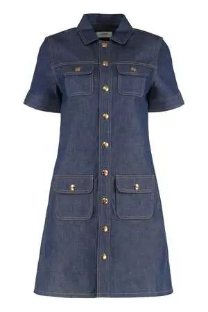 Celine Mini Dress In Raw Wash - Denim