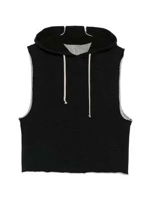 Rick Owens RICK OWENS Drawstring Hood Sweatshirt Vest Nero