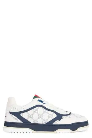 Gucci Re-web Battered Leather Sneaker For - White