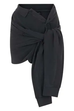 Balenciaga Knot-style Polo Skirt With Wrap Design - Grey